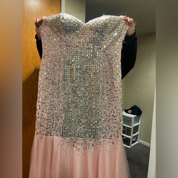 Glamour | Dresses | Pink Cotton Candy Sequence Prom Dress | Poshmark